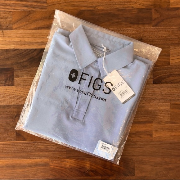 Figs | Tops | New Vapor Blue Nala Polo Top | Poshmark